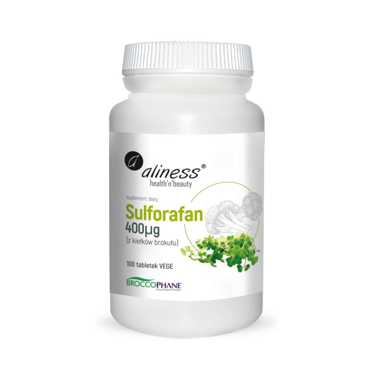 Sulforafan 400 mcg z Kiełków Brokułu BroccoPhane® Standaryzowany (100 ...