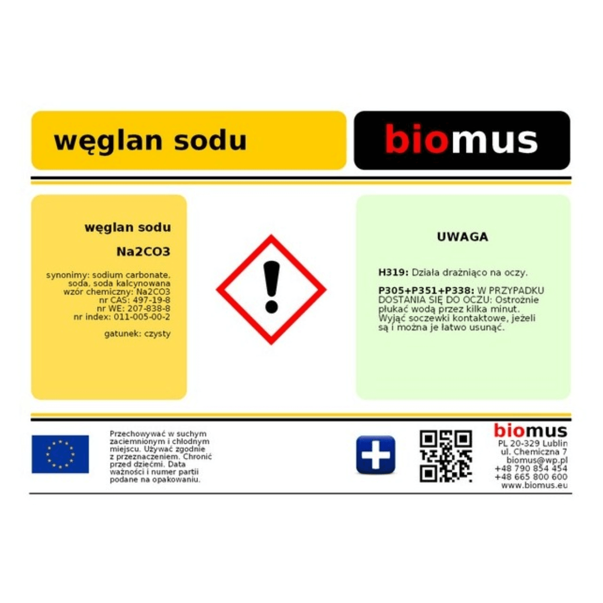 Węglan Sodu Soda Kalcynowana Czysta 1 kg Biomus - sklep internetowy ...