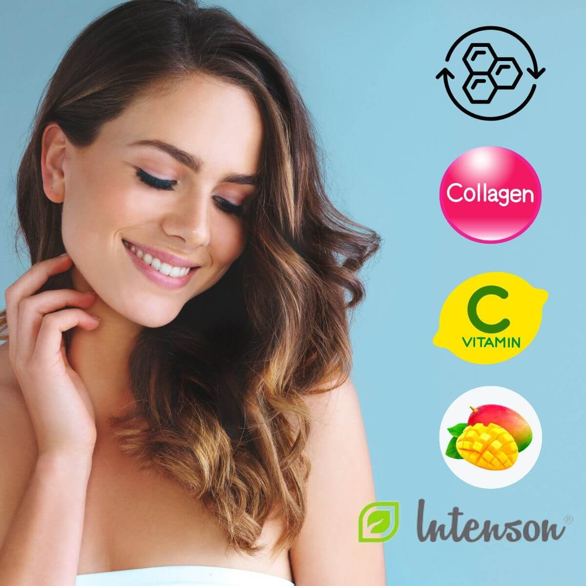 Collagen CANDY ANTI-AGE FORMUŁA z Kwasem Hialuronowym i Witaminą C o smaku Mango i Marakuja do ...