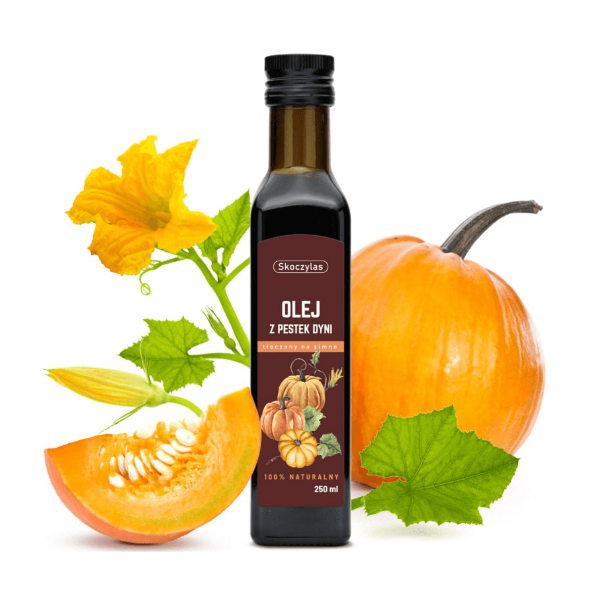 Olej z Pestek Dyni Nierafinowany Tłoczony na Zimno 100% Naturalny 250 ml Skoczylas - sklep ...