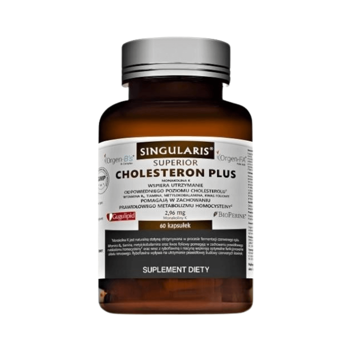 Cholesteron Plus Monakolina K 2,96 mg Wsparcie Prawidłowego Poziomu Cholesterolu (60 kaps ...